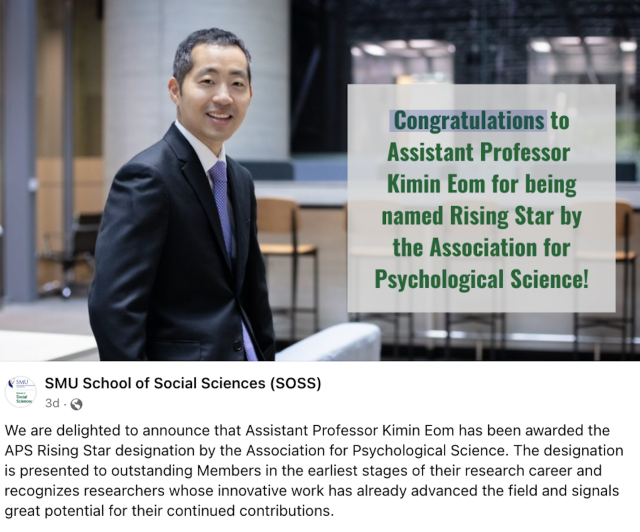 Kimin Eom named APS Rising Star | Social Climate Lab Kimin Eom named APS Rising Star | Social Climate Lab